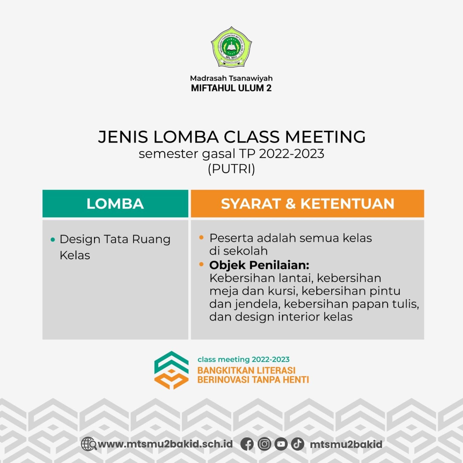 Inilah Jenis Lomba dan Jadwal Class Meeting Ganjil Tahun Pelajaran 2022 ...